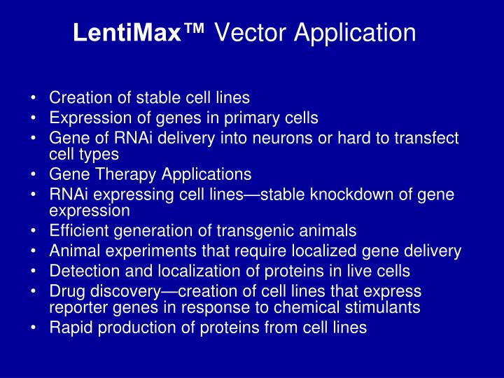 PPT - Introduction of Lentigen’s HIV-1 Based Lentiviral Vector System ...