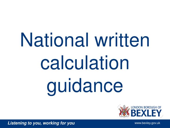 PPT - National written calculation guidance PowerPoint Presentation ...