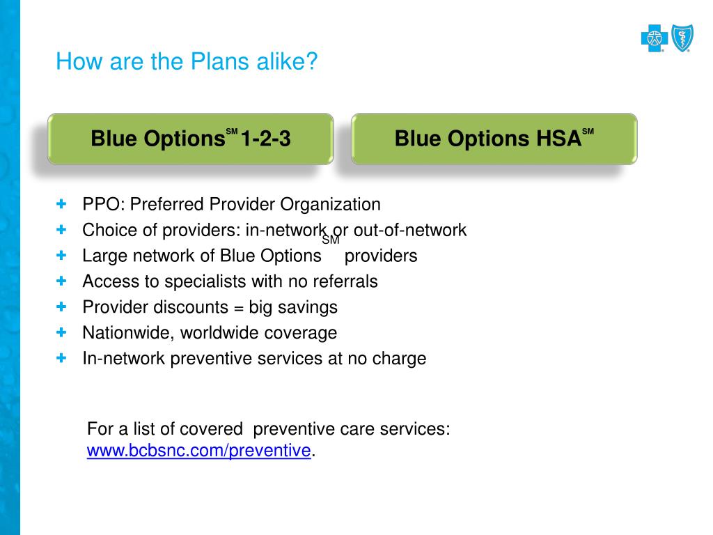 PPT - Meredith College – Comparing Blue Options 1-2-3 and Blue Options ...
