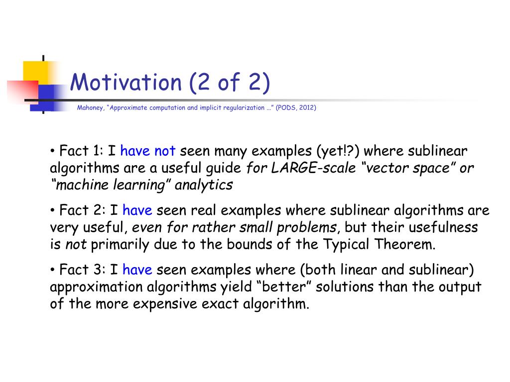 Ppt Implicit Regularization In Sublinear Approximation Algorithms Powerpoint Presentation Id