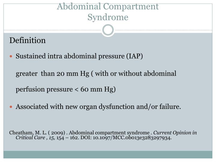 PPT - Abdominal Compartment Syndrome PowerPoint Presentation - ID:3316849