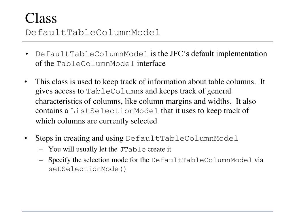 Ppt Java Ii Programming Swingmvc Some Advanced Swing Mvc Architecture Jtable Jlist Jtextarea