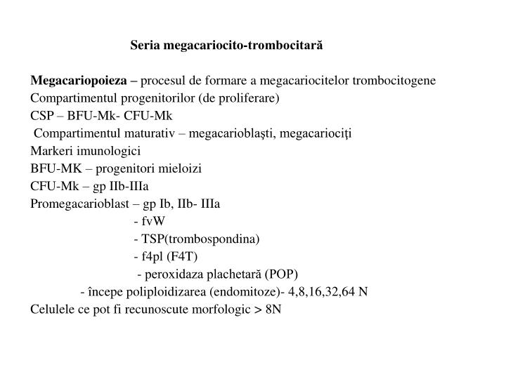 PPT - Seria megacariocit o-trombocitară PowerPoint Presentation, free ...