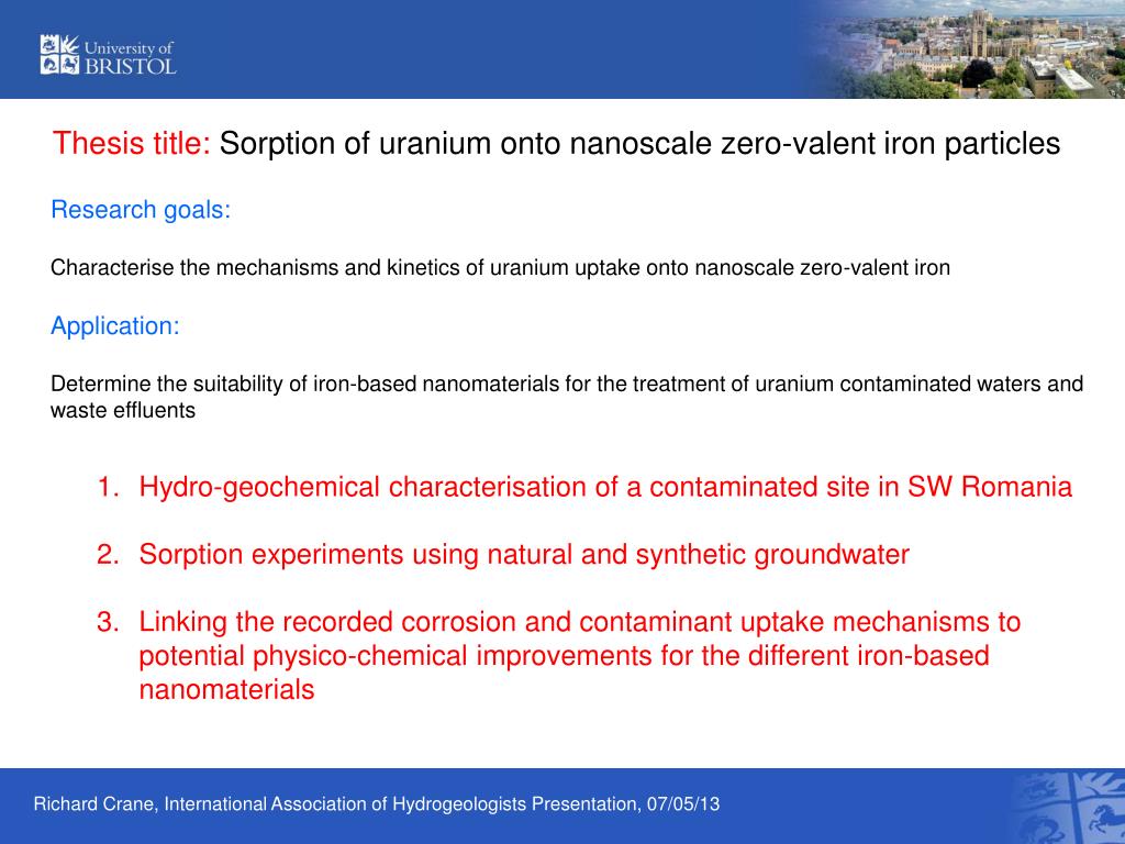 PPT - Nanoscale zero-valent iron: a new technology for groundwater ...