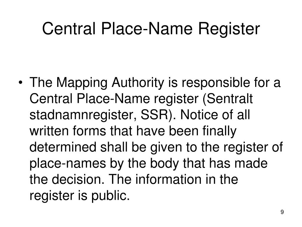 PPT - Authorization of place-names PowerPoint Presentation, free ...