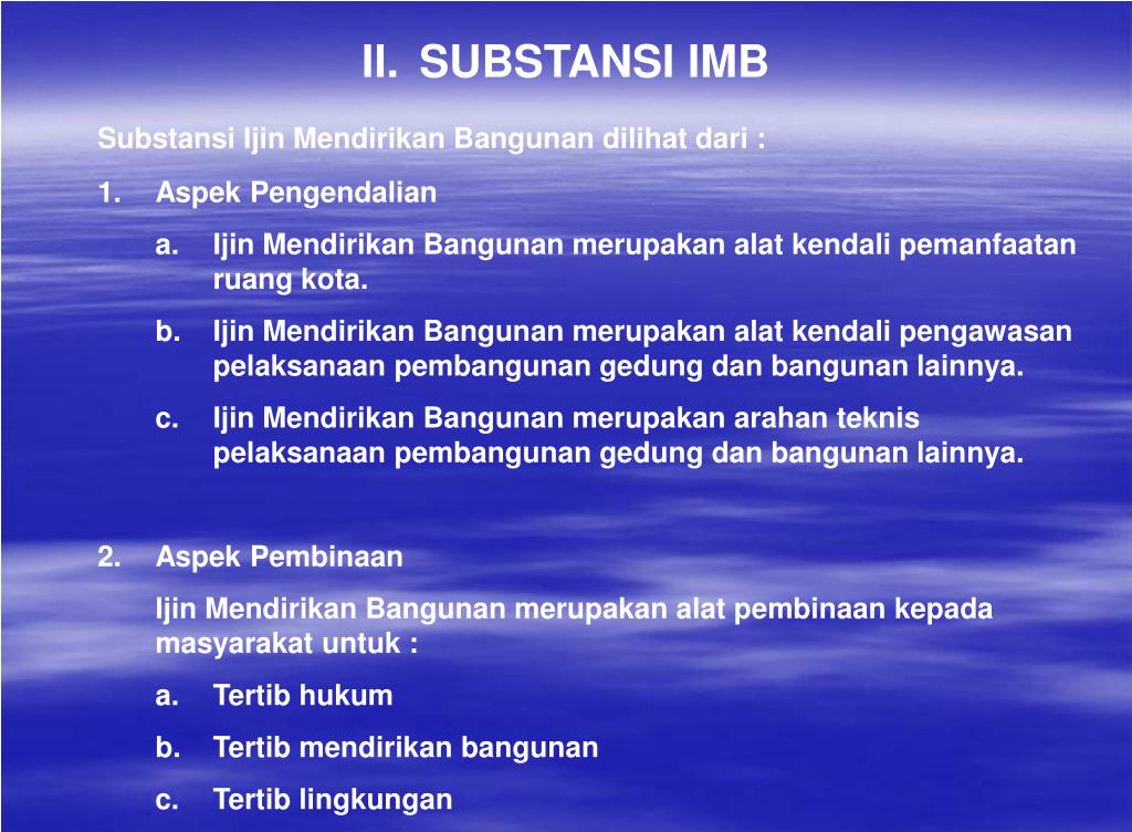 PPT - MEKANISME PELAYANAN IJIN MENDIRIKAN BANGUNAN (IMB) di Kota ...