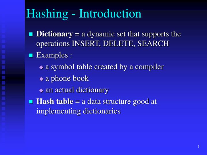 PPT - Hashing - Introduction PowerPoint Presentation, free download - ID:3318707