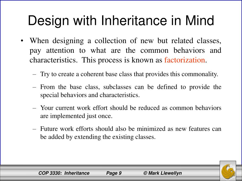 Ppt Cop 3330 Object Oriented Programming Summer 2007 Inheritance And Polymorphism Part 2