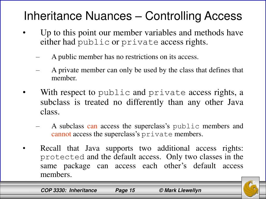 Ppt Cop 3330 Object Oriented Programming Summer 2007 Inheritance And Polymorphism Part 2