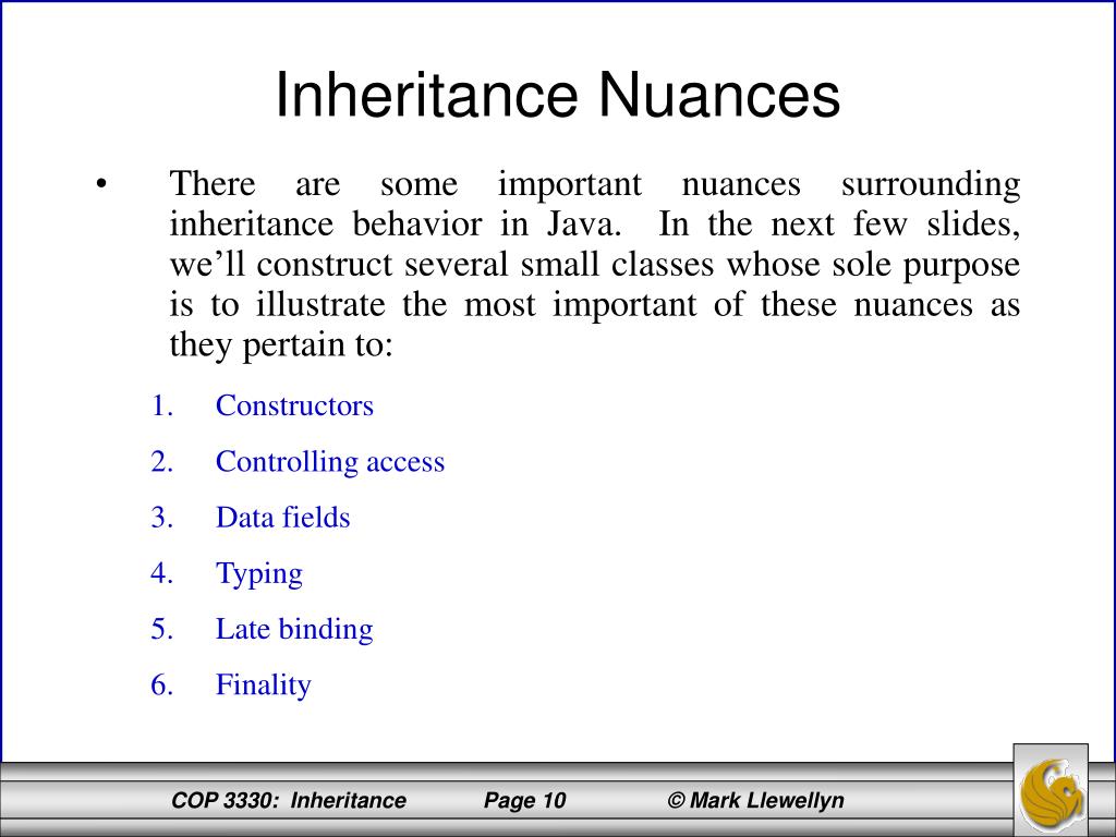 Ppt Cop 3330 Object Oriented Programming Summer 2007 Inheritance And Polymorphism Part 2