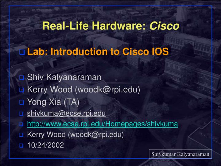 PPT - Real-Life Hardware: Cisco PowerPoint Presentation, free download ...