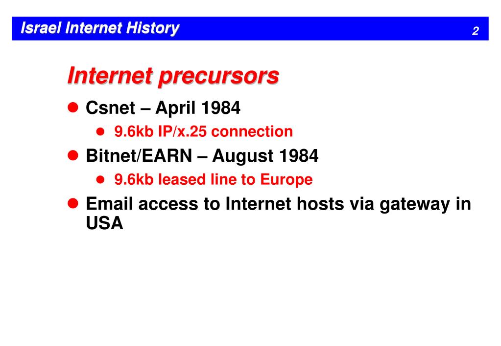 PPT - The Early History of the Israeli Internet PowerPoint Presentation ...