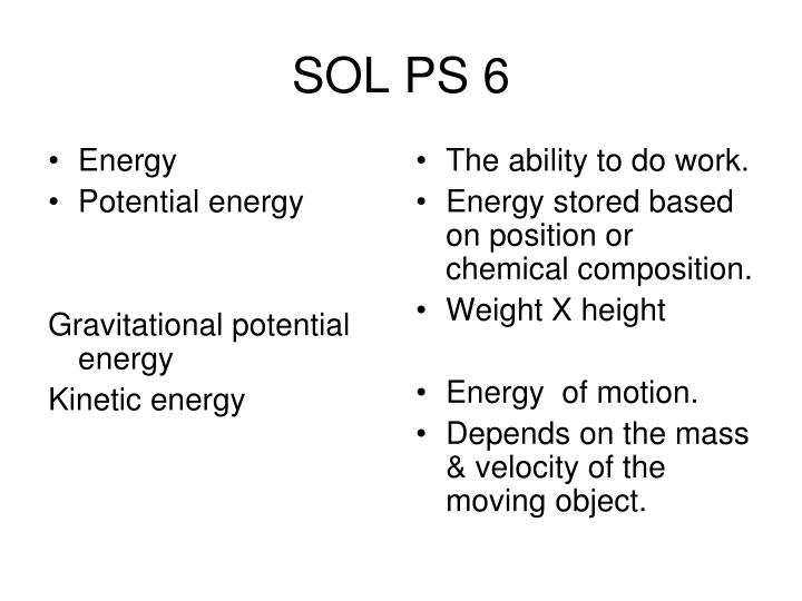 PPT - SOL PS 6 PowerPoint Presentation, free download - ID:3320665