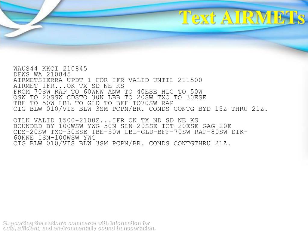 PPT - National Weather Service Aviation Weather Center PowerPoint ...