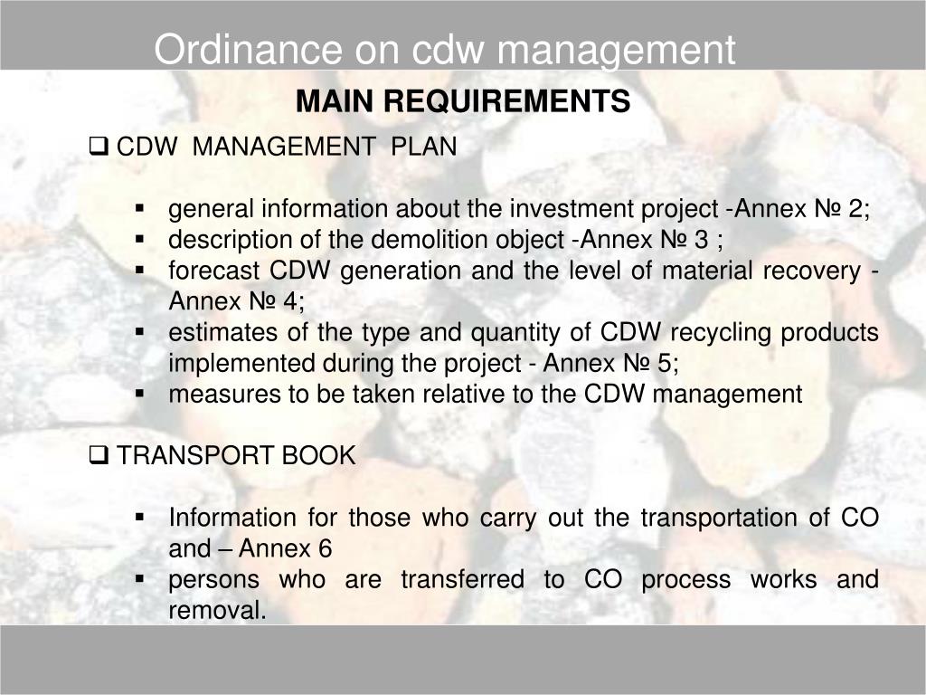 PPT - EU CDW FRAMEWORK NATIONAL CDW LEGAL FRAMEWORK IN BULGARIA WASTE ...
