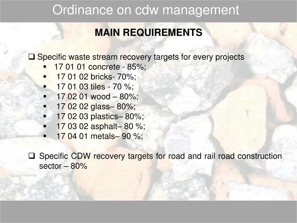 PPT - EU CDW FRAMEWORK NATIONAL CDW LEGAL FRAMEWORK IN BULGARIA WASTE ...