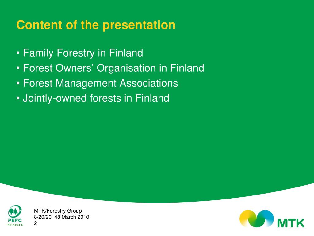 PPT - Family Forestry and Forest Owners’ Organisations in Finland ...