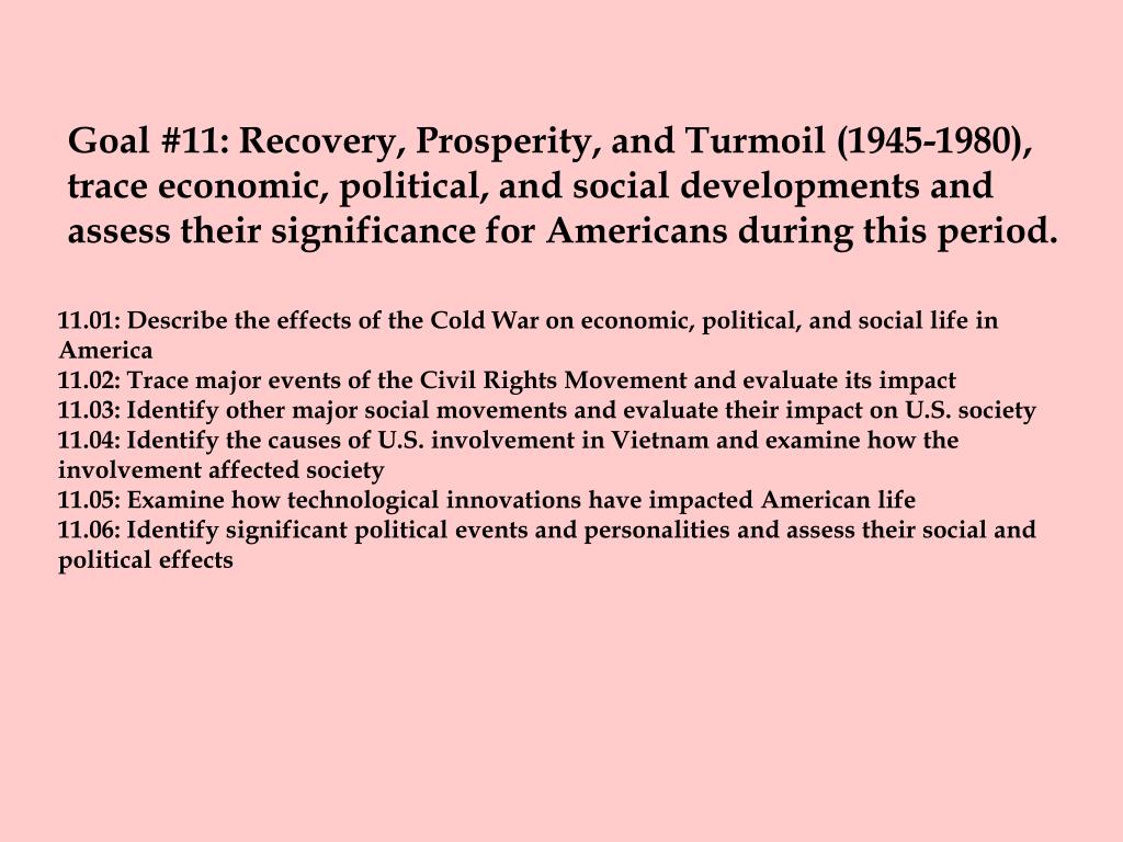 PPT - 11.01: Describe the effects of the Cold War on economic ...