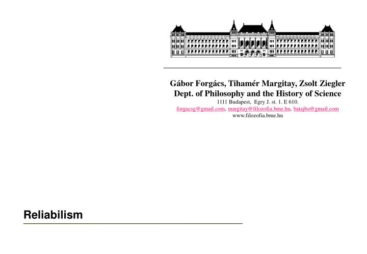 PPT - Reliabilism PowerPoint Presentation, free download - ID:3323391