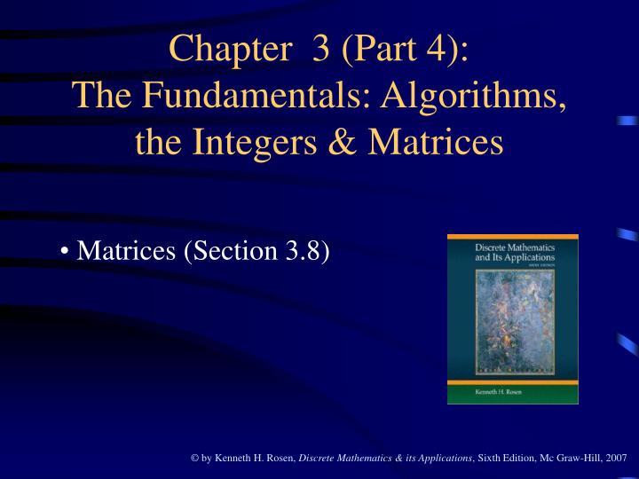 PPT - Chapter 3 (Part 4): The Fundamentals: Algorithms, the Integers ...