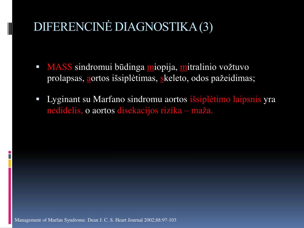 PPT - MARFANO SINDROMAS: diagnostika ir gydymo taktika PowerPoint ...