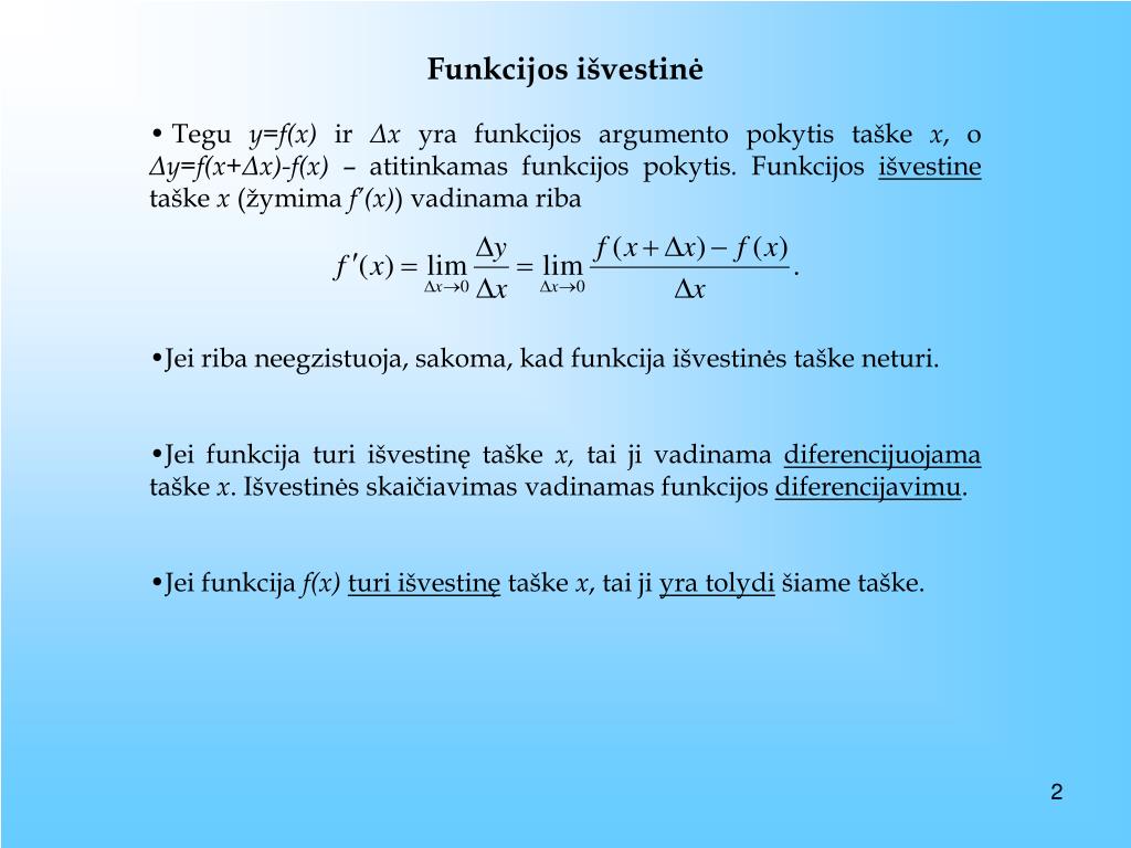 PPT - Matematinė analizė ir tiesinė algebra PowerPoint Presentation ...