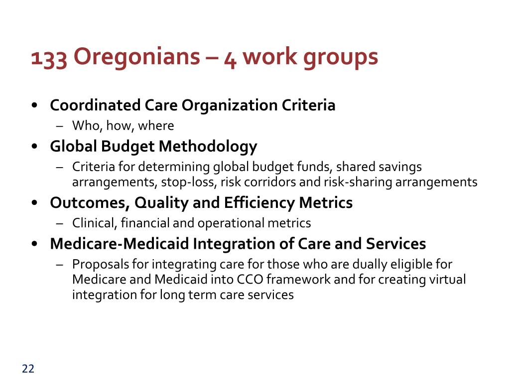 PPT - Transforming the Oregon Health Plan Oregon Health Policy Board ...