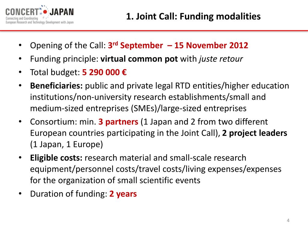 PPT - CONCERT-Japan Joint Call Lessons learnt 18 July 2013, Zurich Anna ...