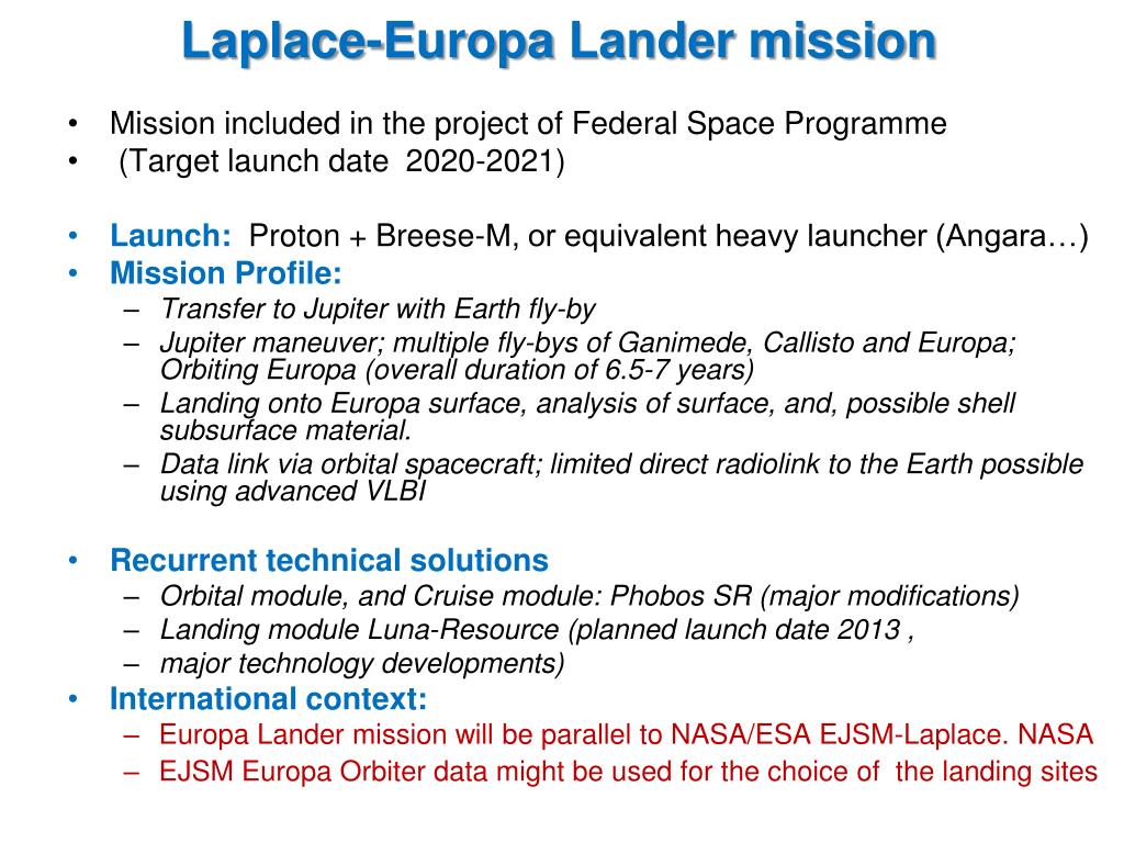 PPT - Europa Lander: mission concept and scientific goals PowerPoint ...