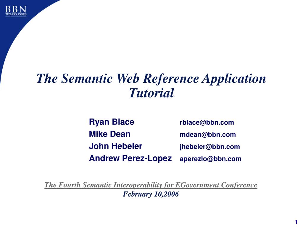PPT The Semantic Web Reference Application Tutorial PowerPoint