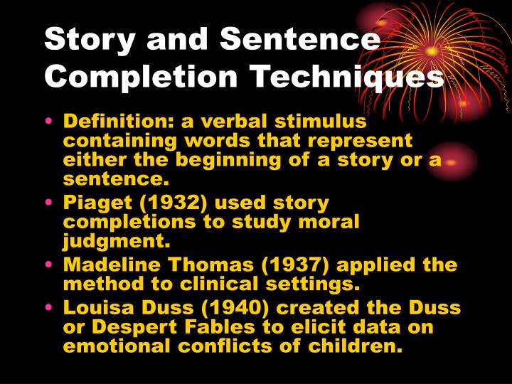PPT - Story and Sentence Completion Techniques PowerPoint Presentation ...