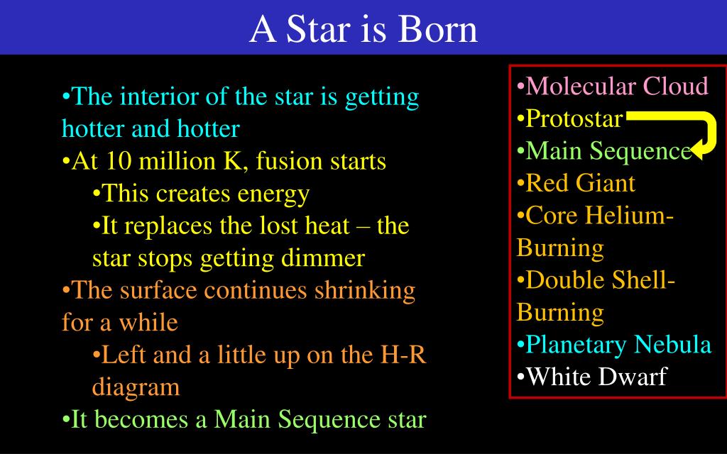 PPT - The Life History of Stars – Young Stars PowerPoint Presentation ...