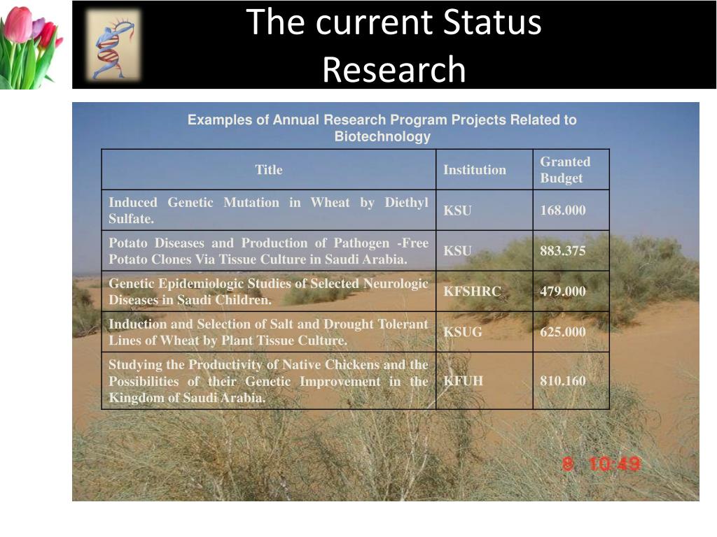 PPT - Current Status of Agriculture Biotechnology in Saudi Arabia ...
