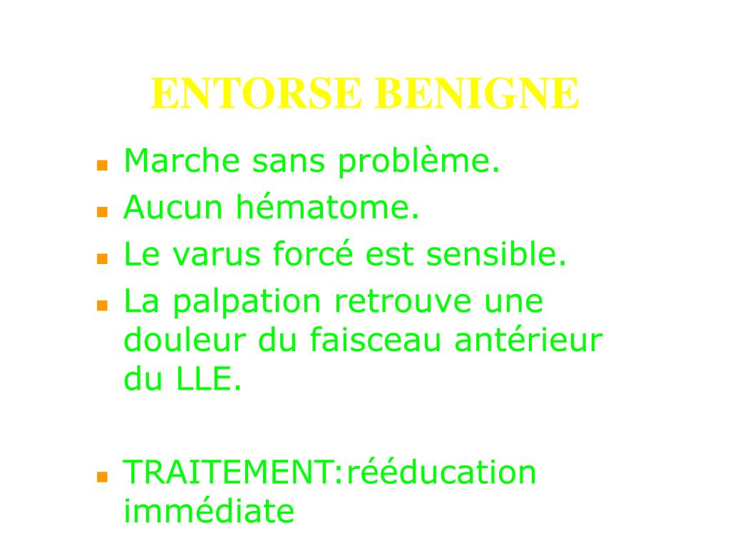 PPT - ENTORSE DU LLE DE LA CHEVILLE PowerPoint Presentation, free ...