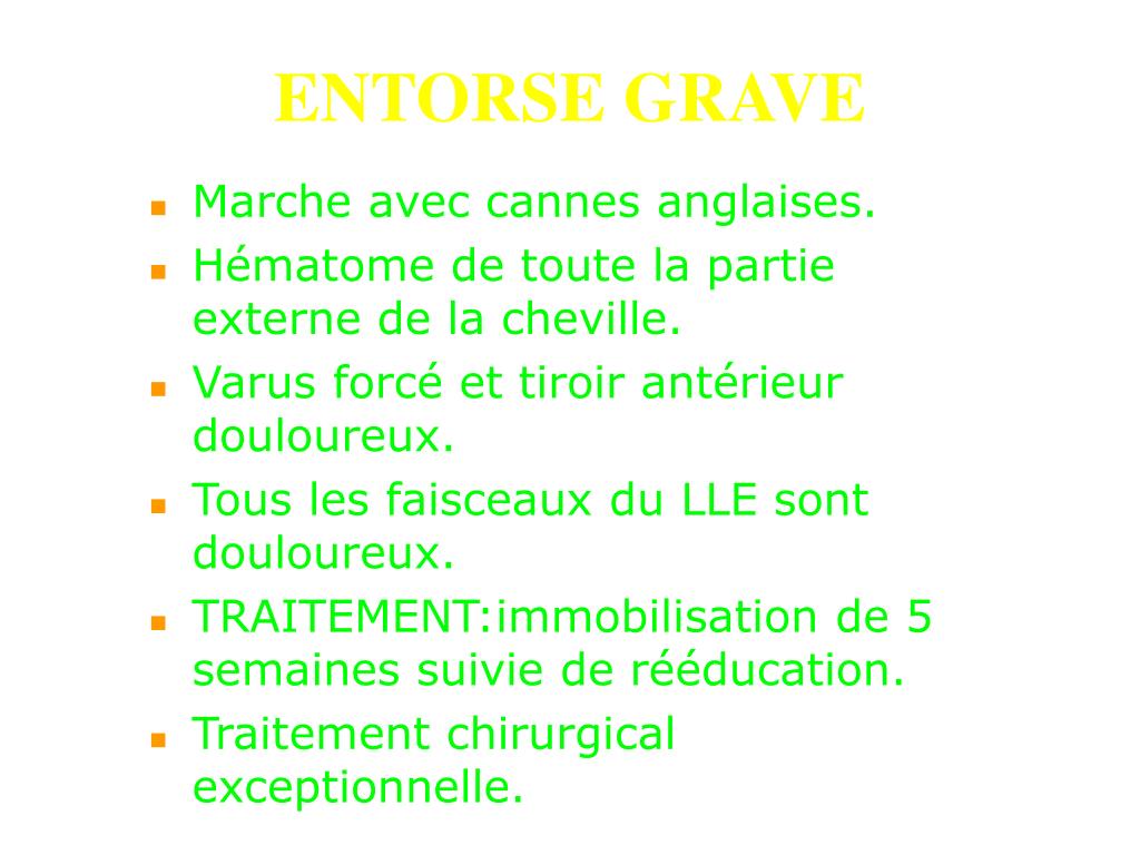 PPT - ENTORSE DU LLE DE LA CHEVILLE PowerPoint Presentation, free ...