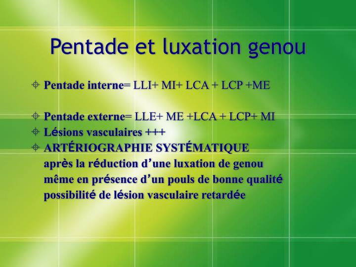PPT - ENTORSES DU GENOU PowerPoint Presentation - ID:3329655