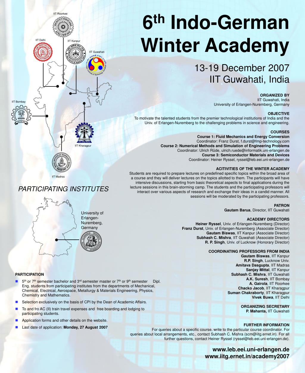 PPT - 13-19 December 2007 IIT Guwahati, India ORGANIZED BY IIT Guwahati ...
