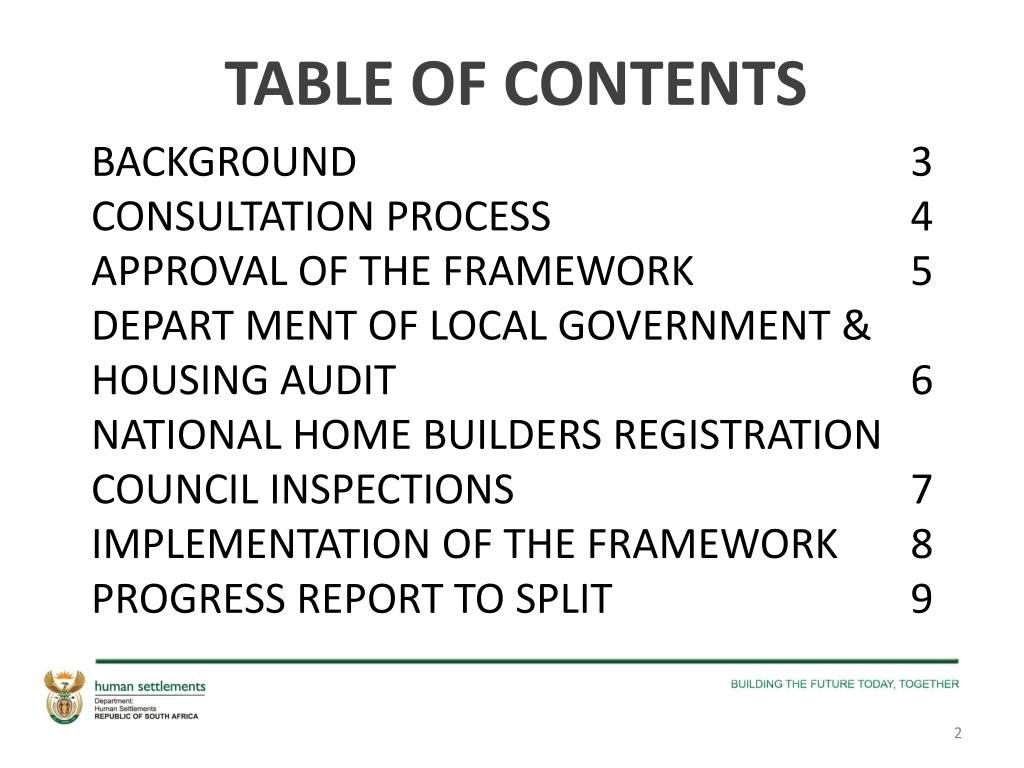 PPT - PRESENTATION TO THE PORTFOLIO COMMITTEE ON HUMAN SETTLEMENTS 25 ...