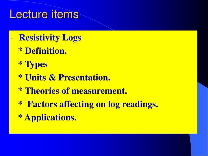 PPT - Lecture items PowerPoint Presentation, free download - ID:3329710