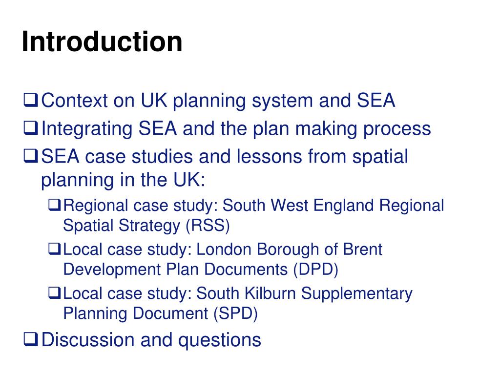PPT - Strategic Environmental Assessment (SEA) and the Planning Process ...