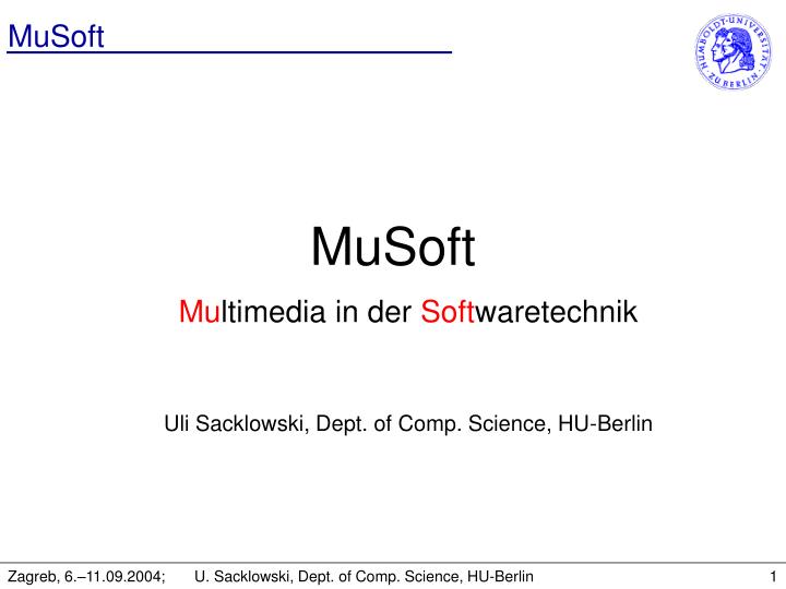 PPT - MuSoft PowerPoint Presentation, free download - ID:3330514