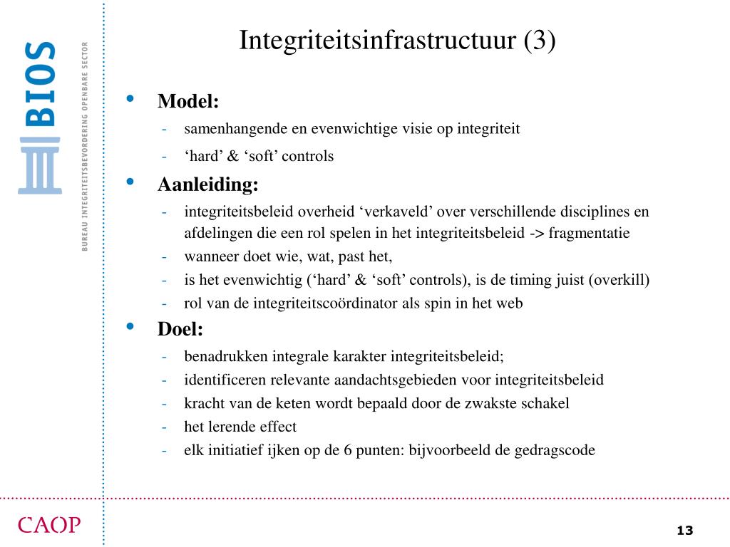 PPT - Integriteitsbeleid binnen de publieke sector Alain Hoekstra ...