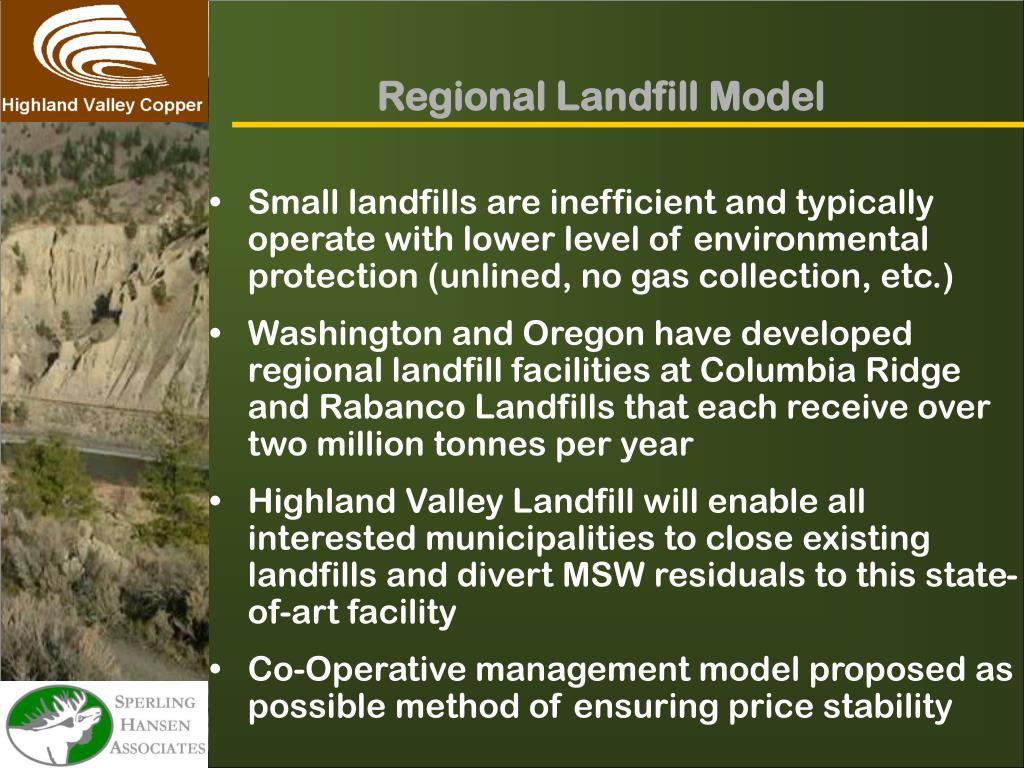 PPT - HIGHLAND VALLEY LANDFILL An Innovative and Sustainable Landfill ...
