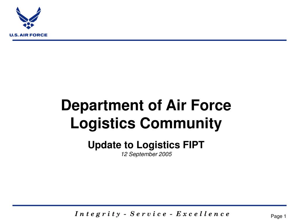 PPT - Department of Air Force Logistics Community Update to Logistics ...