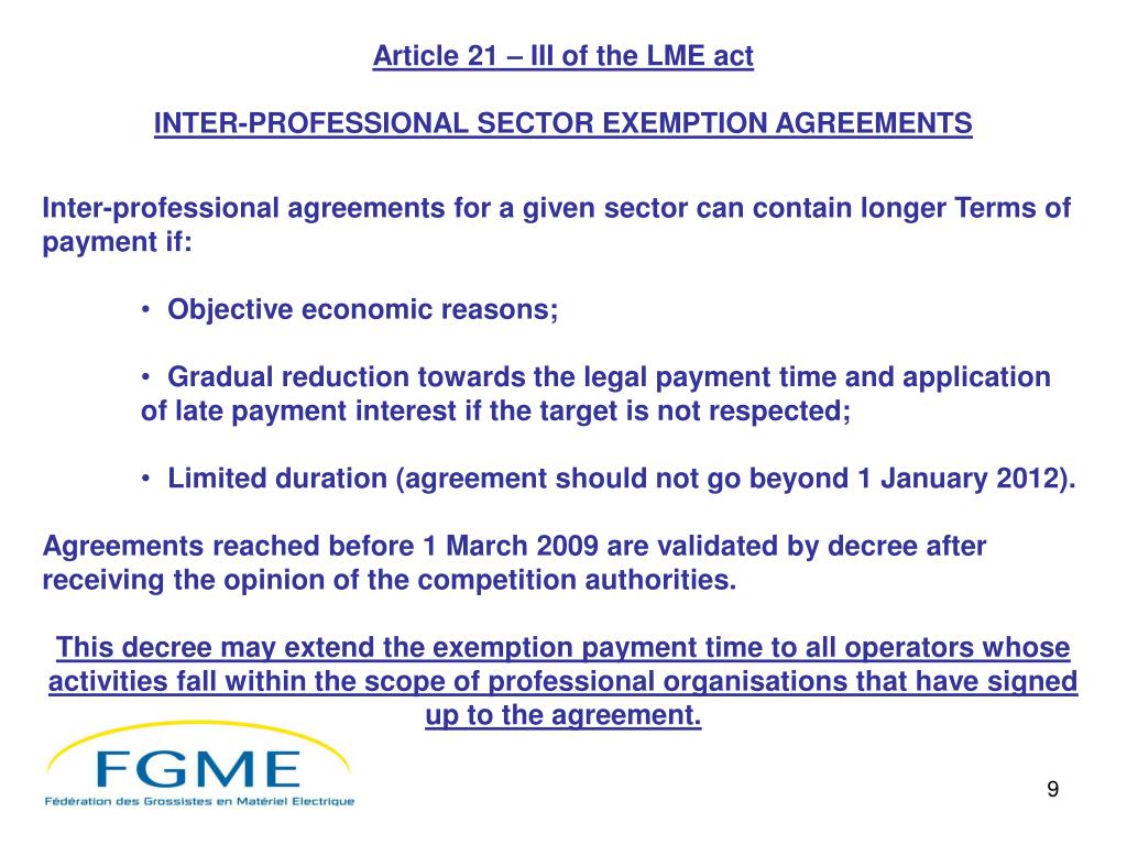 PPT - LME “Loi de Modernisation de l’Économie” (Economic Modernisation ...