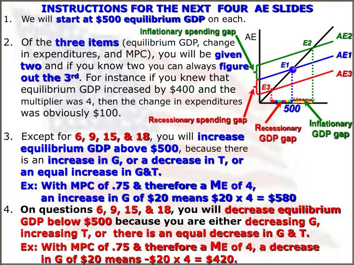 PPT - We will start at $500 equilibrium GDP on each. Of the three items ...