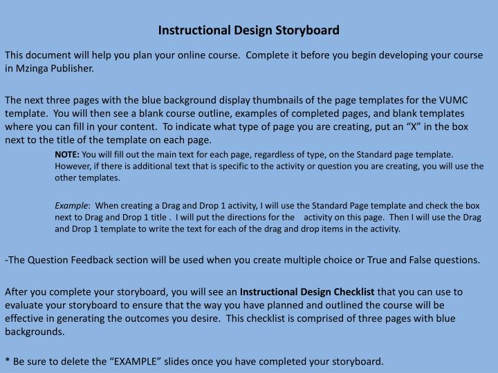 PPT - Instructional Design Storyboard PowerPoint Presentation, free ...