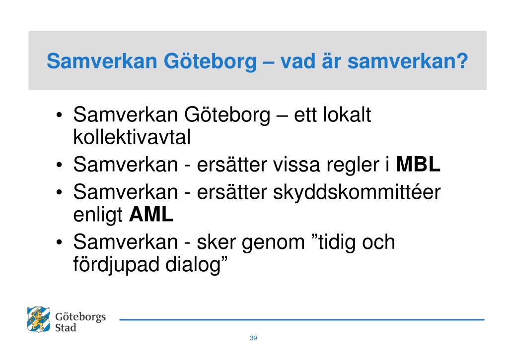 PPT - Chefsintroduktion - medbestämmandelagen och Samverkan Göteborg ...
