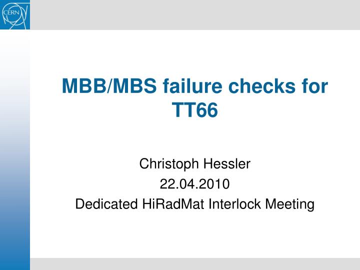 PPT - MBB/MBS failure checks for TT66 PowerPoint Presentation, free ...