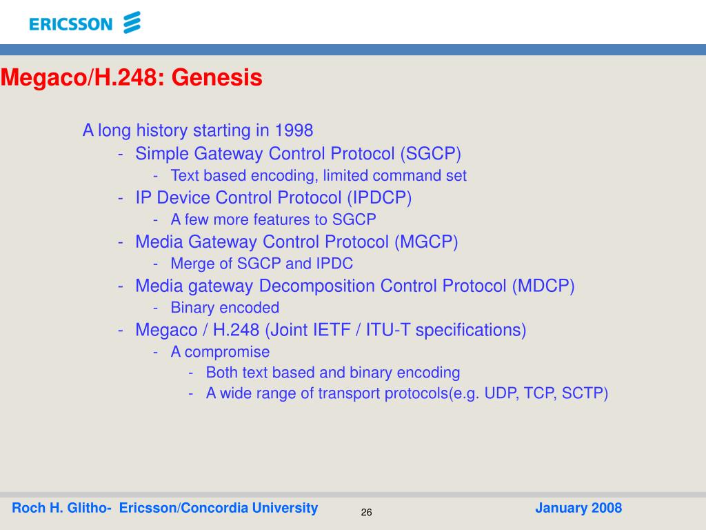 PPT - H.323, Megaco/H.248 and Soft-Switches PowerPoint Presentation ...